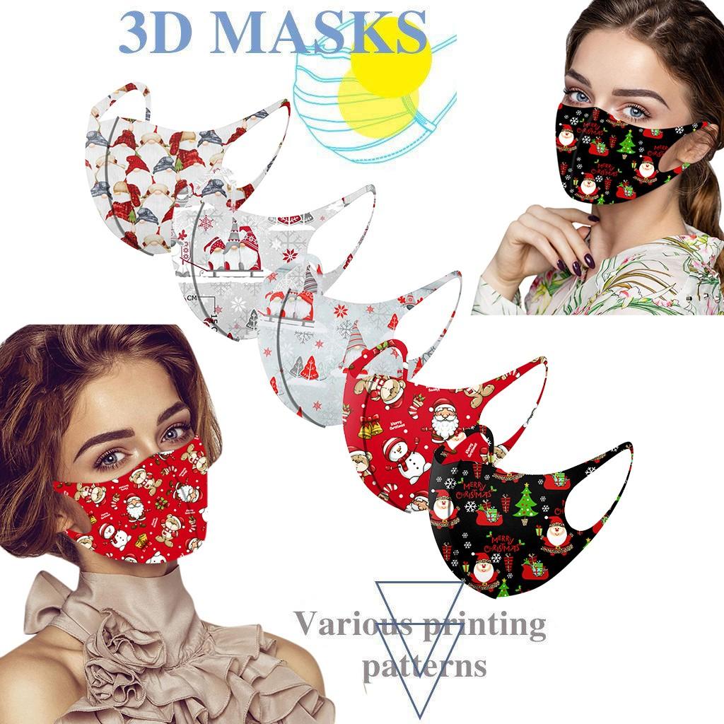 Buy SOC 5PCS Adult CSOCistmas Print Washable Reusable Mouth Face ...