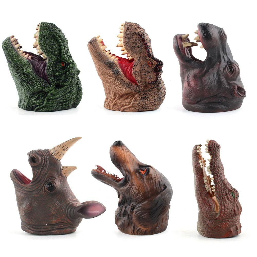 Cheap Soft Rubber Hand Puppet Arm Size Head Puppets Realistic Dinosaur ...