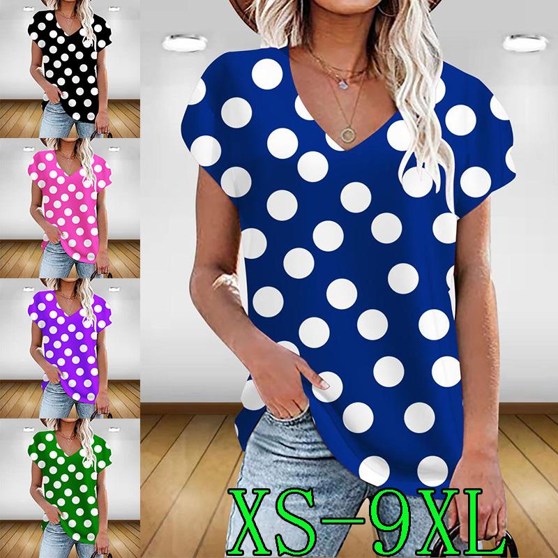 Buy Women's New Printed Casual Top Fashion Short Sleeve Summer Top Plus ...