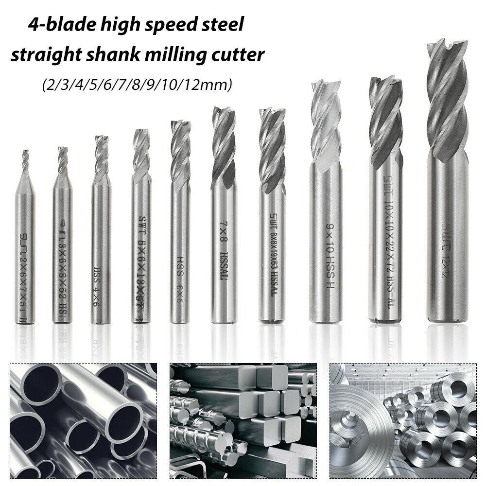Buy End Mill CNC Hand Tool Straight Shank Titanium-plated HSS at ...