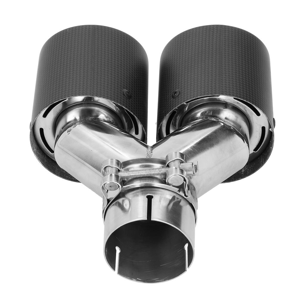 Buy Universal Exhaust Tip Matte Carbon Fiber Tail Throat Y-Shaped Flat ...