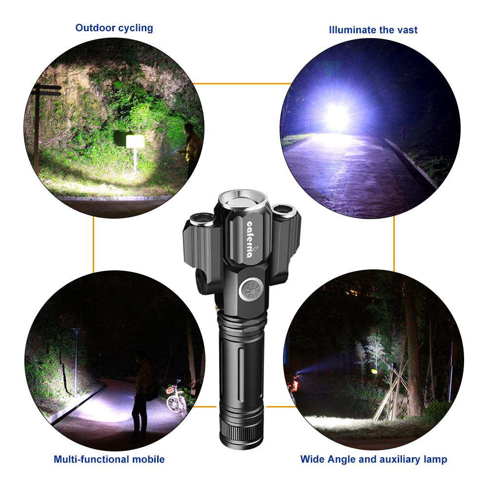 Buy Caferria LED Tactical Flashlights 1000 Lumens Electric Torch Ultra ...