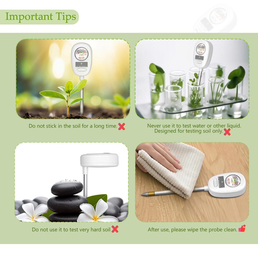 Купить 4в1 показатель pH почвы, легкий измеритель влажности и ...