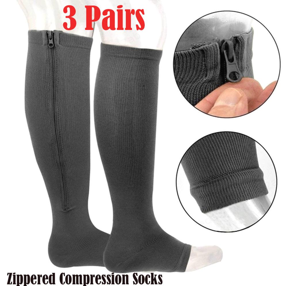 Zipper Medical Compression Socks With Open Toe Zipper Stocking for ...