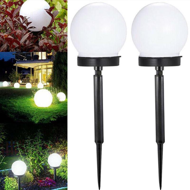 Outdoor Led Solar Round Bulb Lawn Lamps Street Garden Decoration Path ...