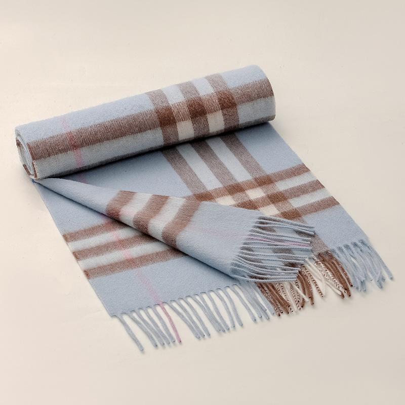 Buy Pure Wool Plaid Scarf Fashion British Fringe Scarf Cashmere Autumn ...