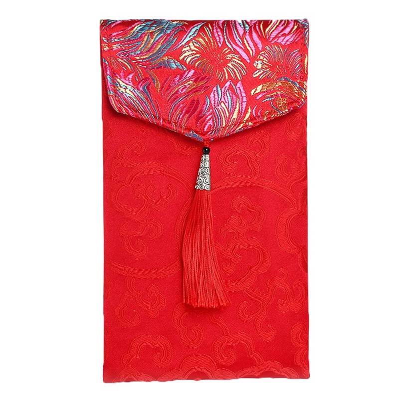 Buy Silk Red Envelope Bag Year's Red Envelope Satin Wedding Embroidered ...