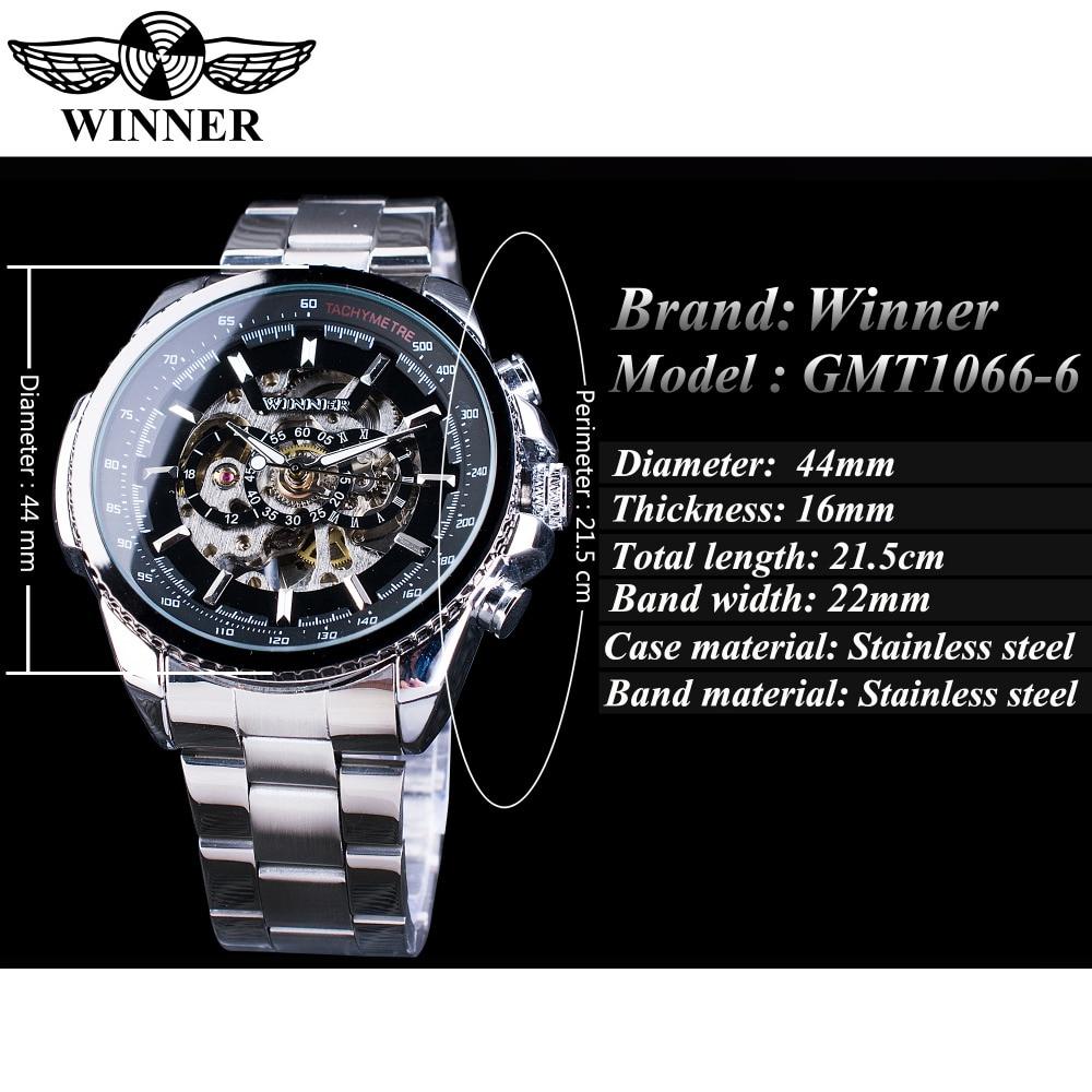 Buy Winner Sport Bezel Golden Mens Watches Men Steampunk Skeleton ...