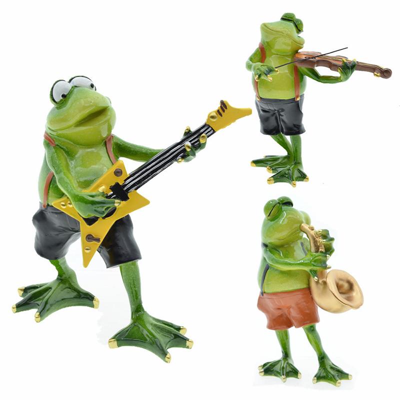 Buy Musical Animal Play Music Gita Violin Funny Resin Frogs Home Room ...