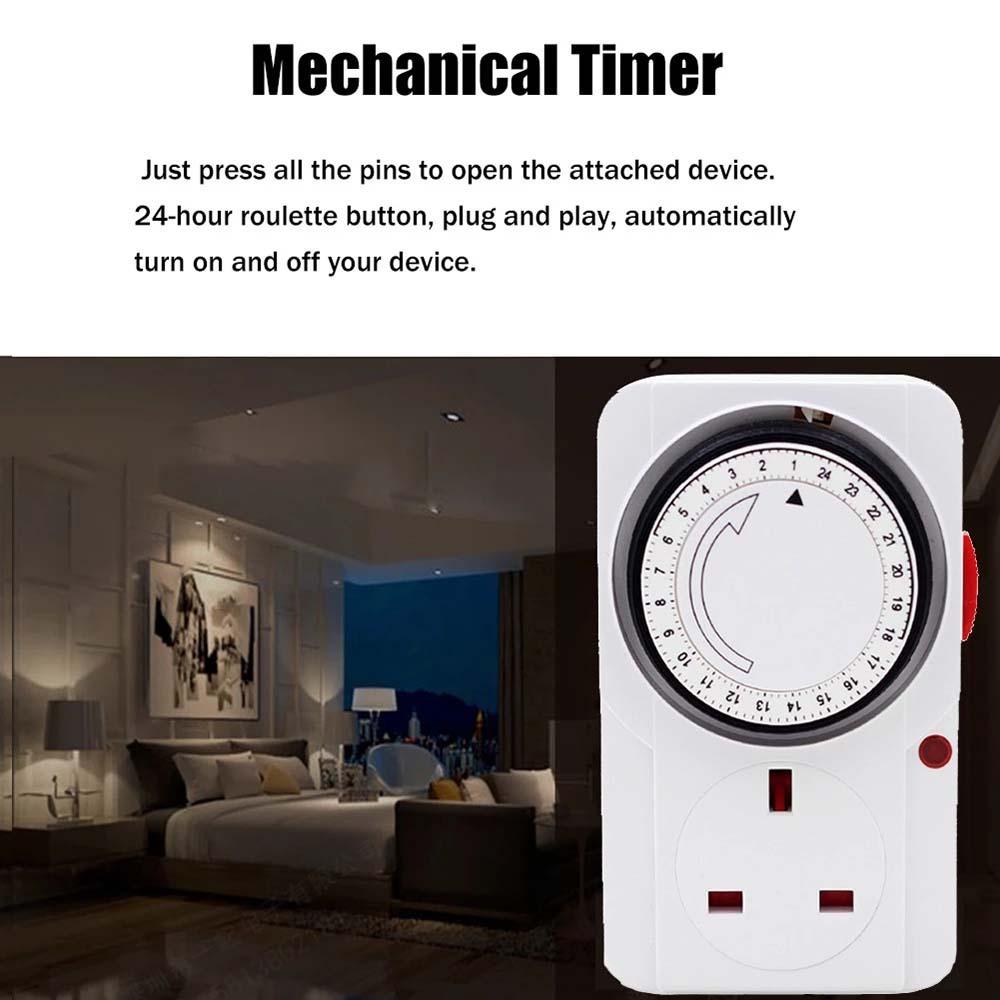 💰Kjøp 24-Hour Plug in Mechanical Programmable Electric Outlet Timer ...