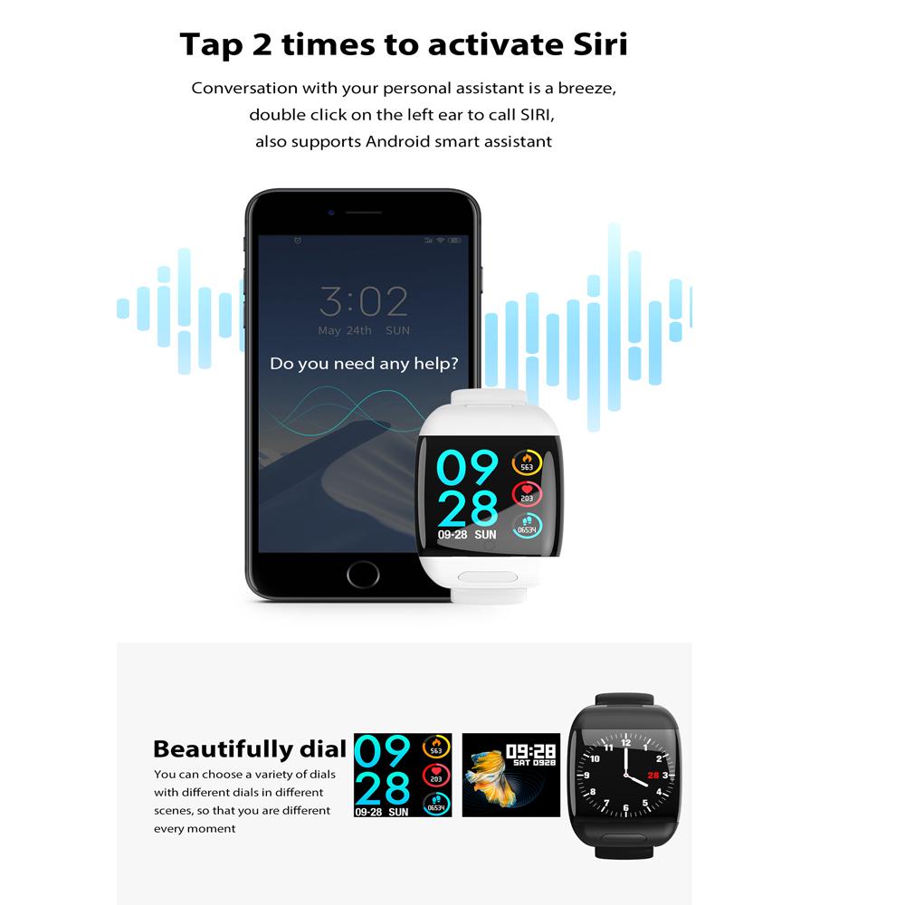 Buy Icreative Smart Watch with TWS True Wireless BT 5.0 Earphone Music ...