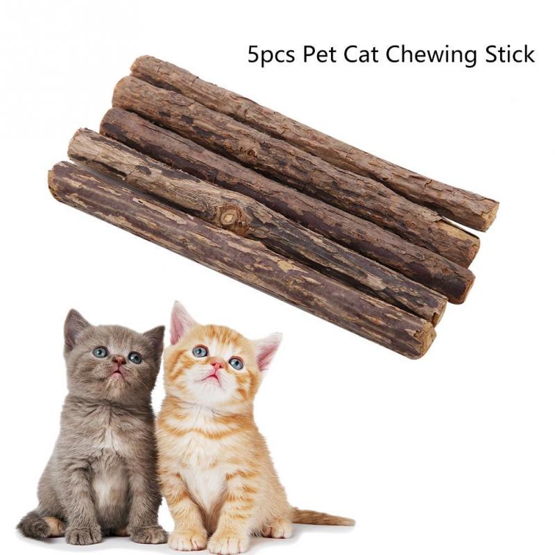Buy 5pcs Pet Cat Chewing Stick Natural Matatabi Chew Catnip Stick Cat ...