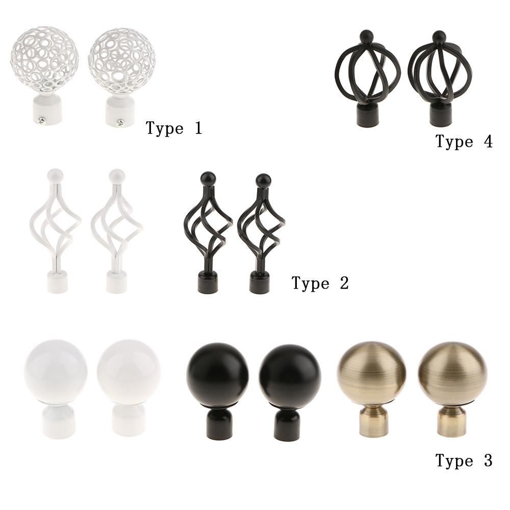 Buy 22mm Curtain Pole Recess Bracket Curtain Rod Bracket Finials Type 1 ...