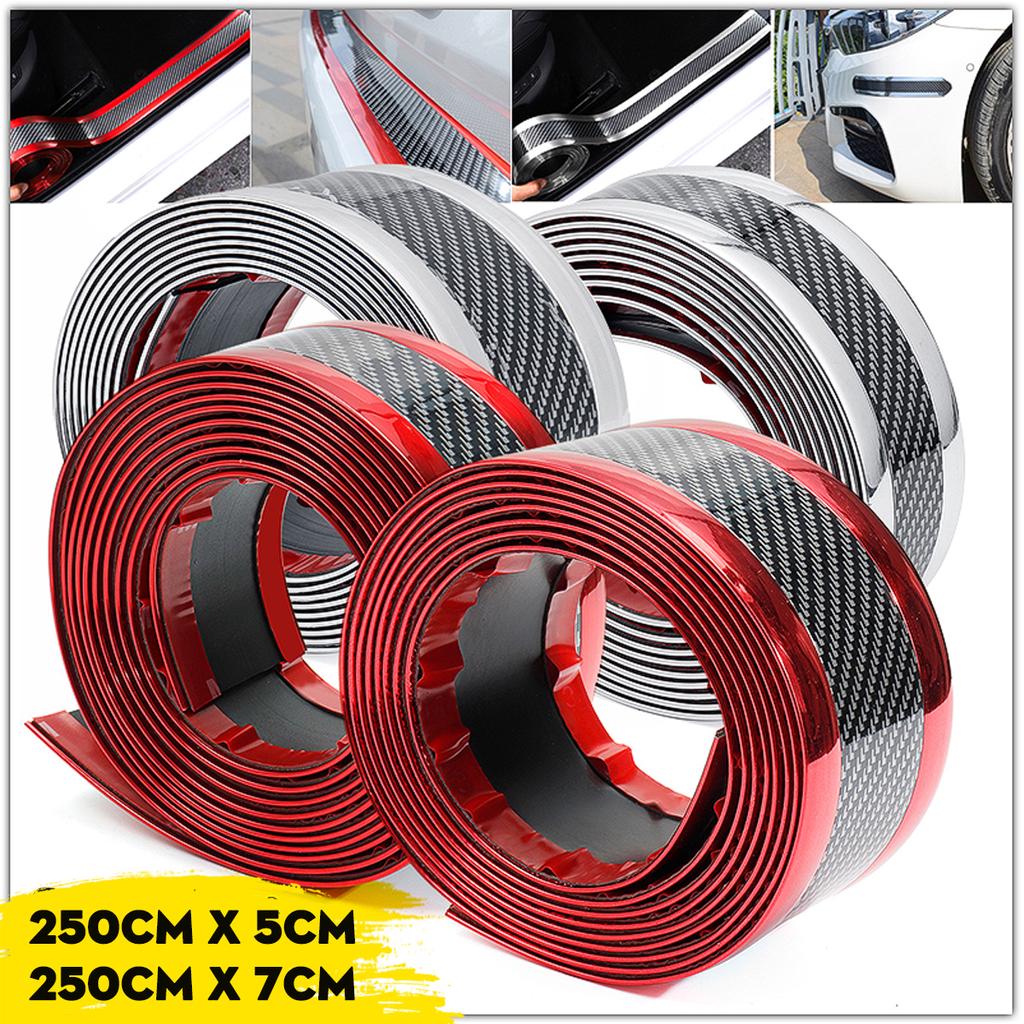 Buy 5cm/7cm X 2.5m Car Carbon Fiber Rubber Edge Guard Bumper Strip ...