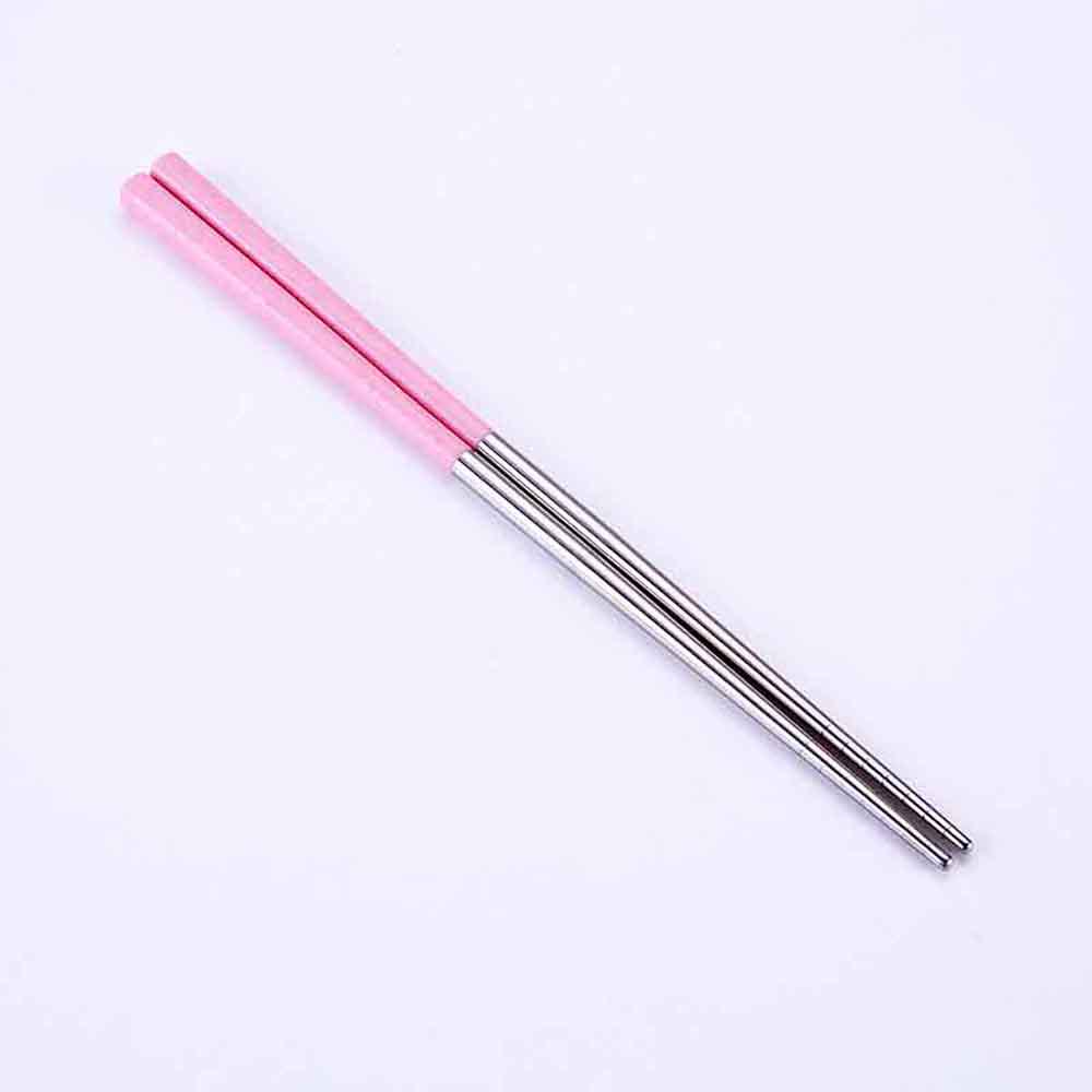 Buy Stainless Steel Chopsticks Wheat Straw Portable Travel Chopstick ...