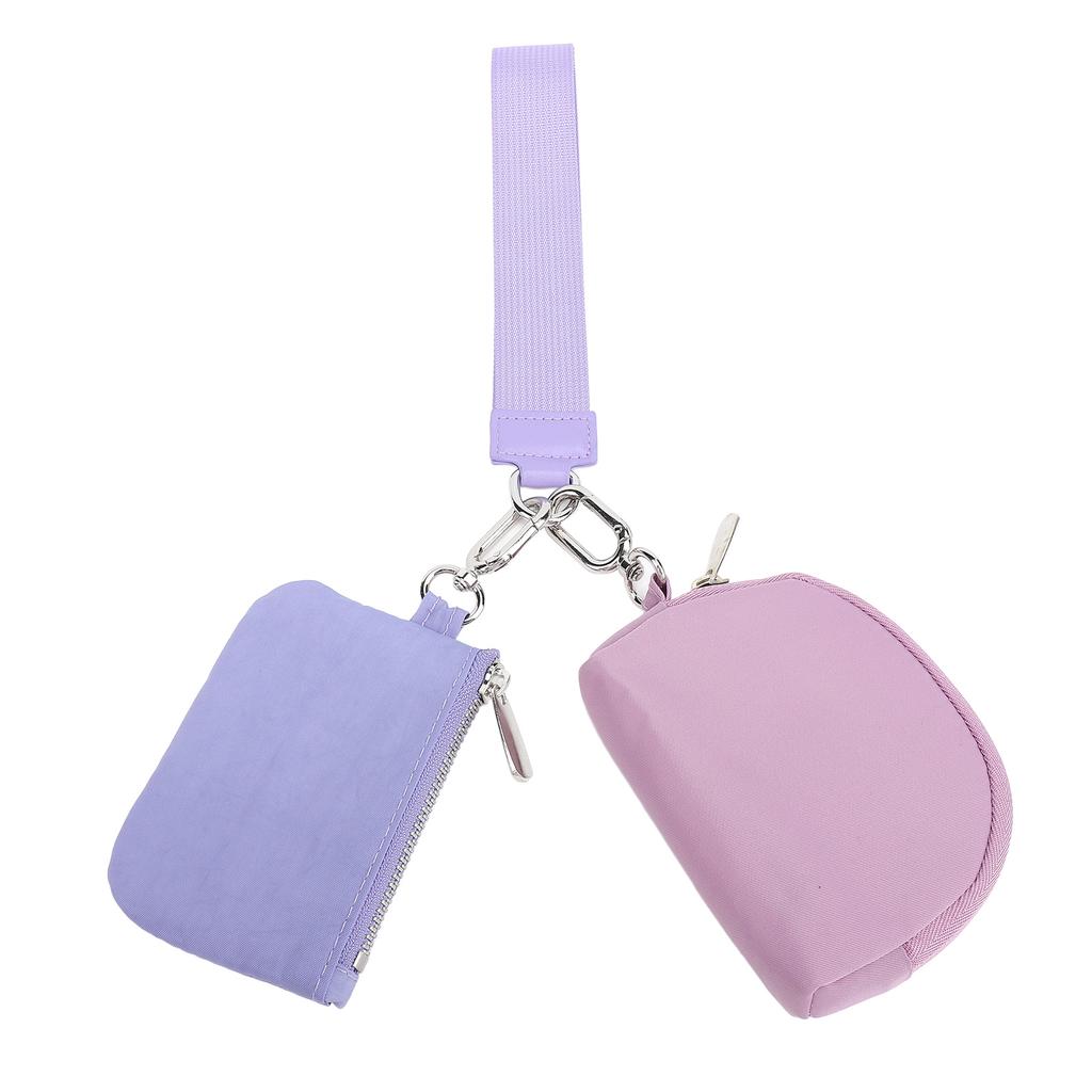 Wristlet Keychain Wallet Detachable Water Proof Nylon Dual Pouch ...