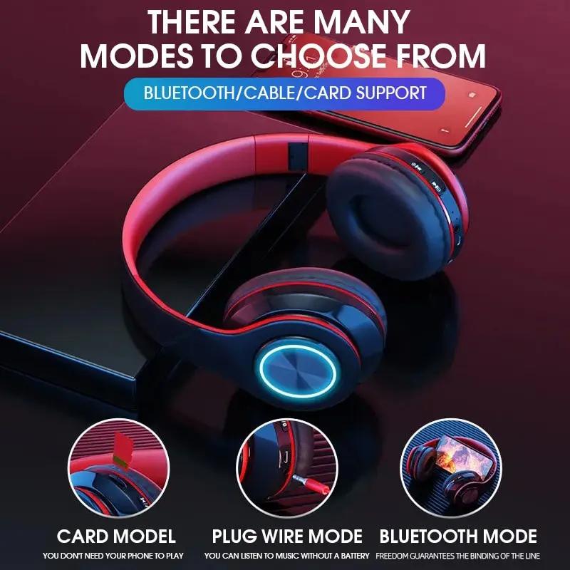 Cheap B39 Colorful LED Light Folding Wireless Headphones Stereo ...