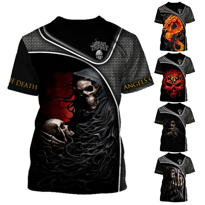 Buy Men's Short Sleeve Metal Skull Printed T-Shirt at affordable prices ...