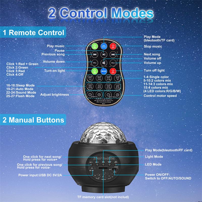 Satın alın LED Star Galaxy Projector Ocean Wave Night Light Room Decor ...