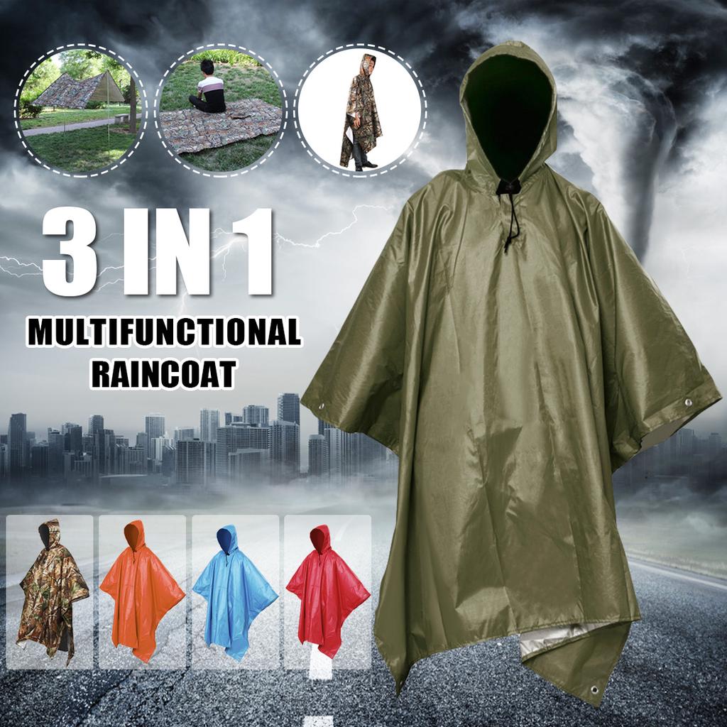 Kamuflasje Regnfrakk Regnfrakk Poncho Cape Tarp Camping Fotturer ...