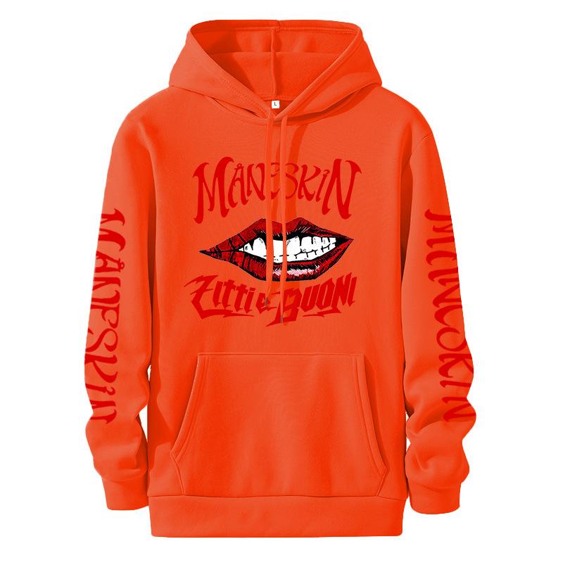 Buy Maneskin Hoodies Tracksuit Pullover Hooded Streetwear Harajuku Sweatshirts Maneskin Merch ...