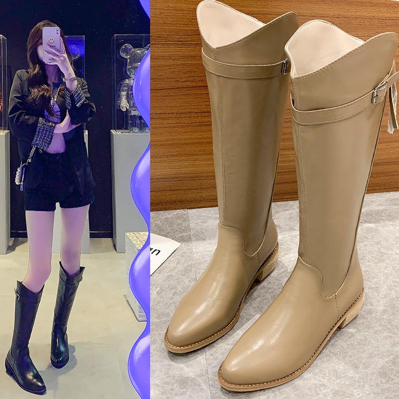 Buy Womens The Knee-High Comfortable Thigh High Black Thick Heel Thigh ...