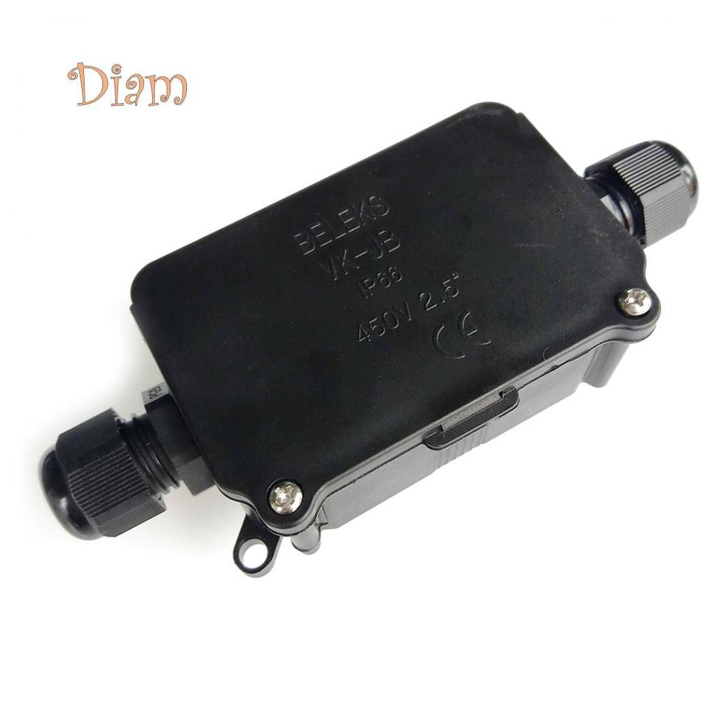 K&J 2 Way IP66 Waterproof Junction Box Cable Connector Electrical ...