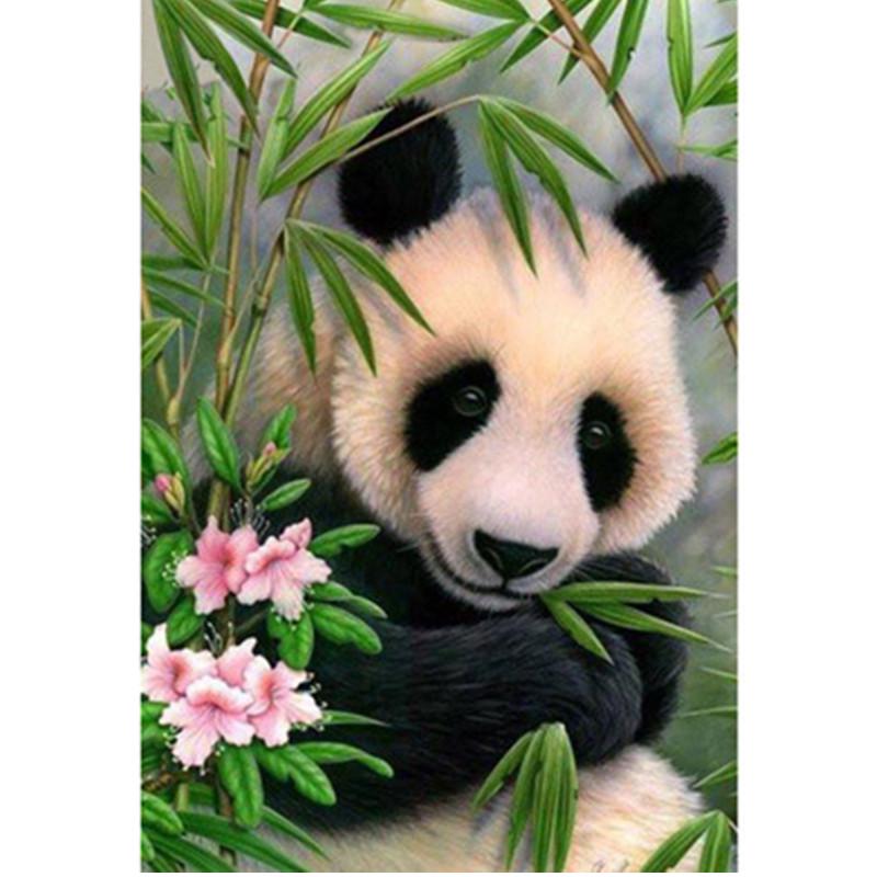 5D Diy Diamond Boyama" Sevimli Panda"Çapraz Dikiş Tam Elmas Nakış ...