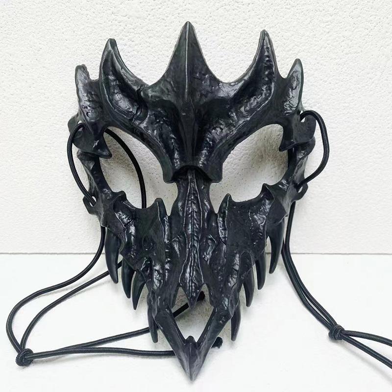 Buy Cos Headwear Horror Party Props Half Face Mask Dragon God Tiger ...