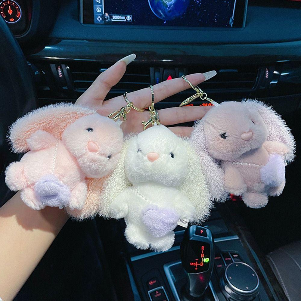 Satın alın Plush Animal Door Key Key Rings Rabbit Cartoon Keychains Key ...