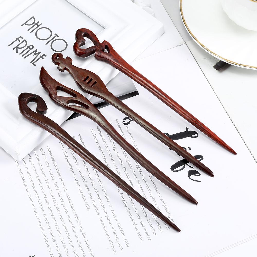 Cheap Hair Sticks Natural Handmade Carved Hair Clip Hair Pins | Joom