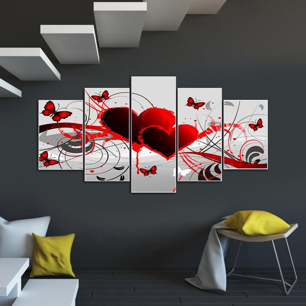💰Kjøp 5D Diamond Painting Full Round Drill Heart Butterfly Picture of ...