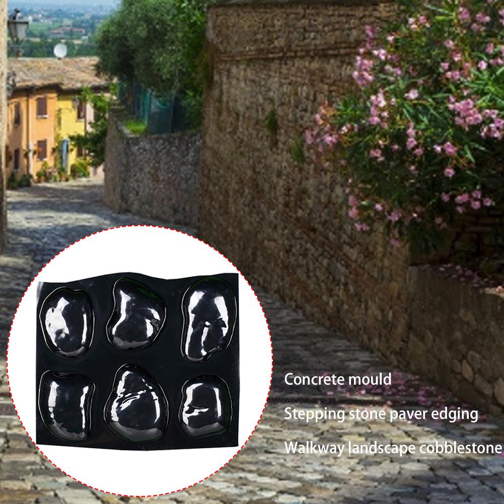 Buy Concrete Molds River Rock Stone Mould 6 Large Pebbles Mold Tray ...