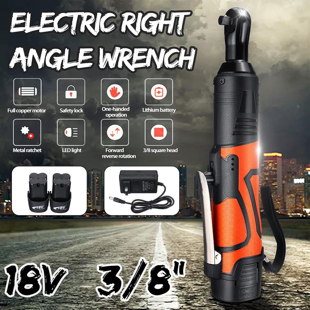Buy 90° Right Angle Socket Wrench Set Kit 18V Multi-function Electric ...