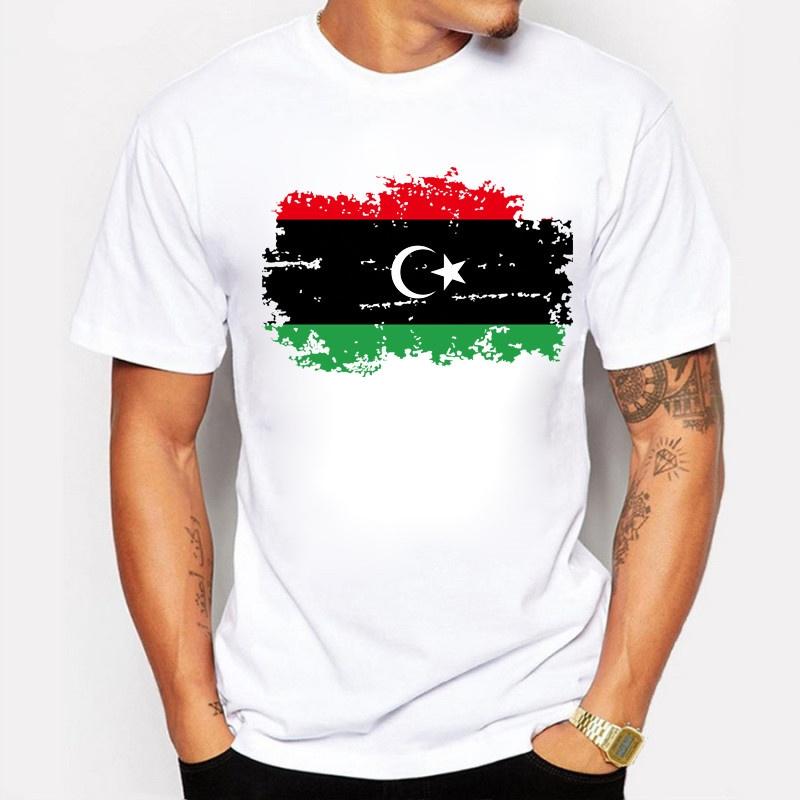 Buy Libya National Flag Printed Men T Shirt Fashion Short Sleeve Summer ...