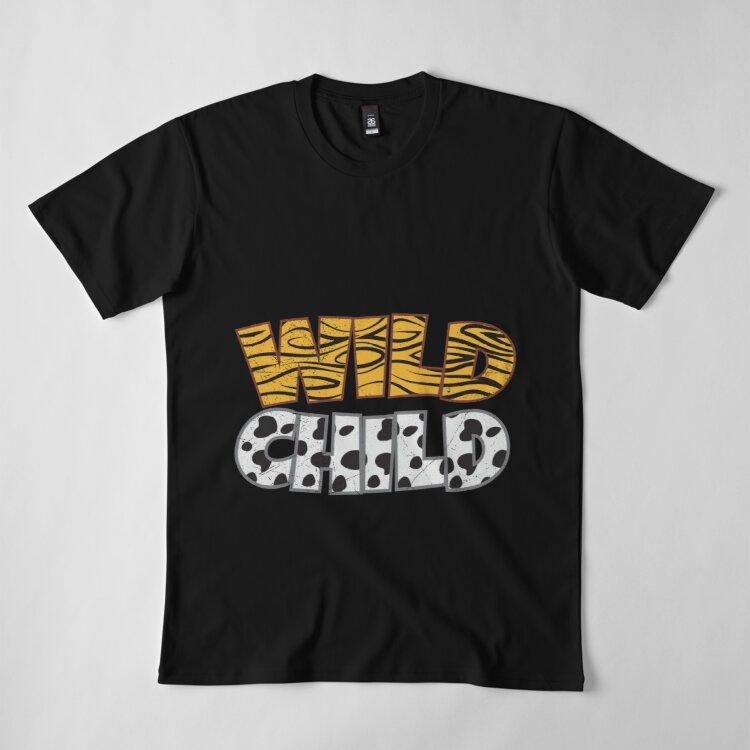 Buy Men Premium Cotton Harajuku T-Shirt Wild Child Wild Animals Kids ...