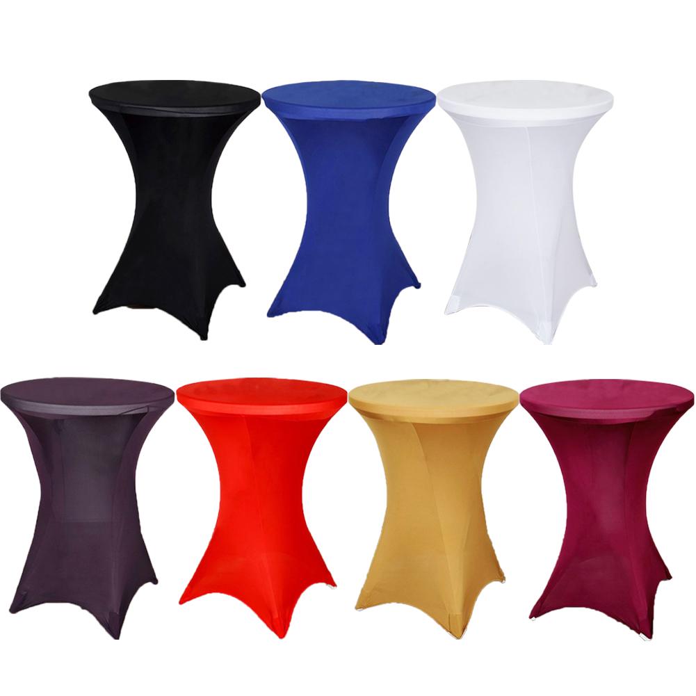 Buy Solid Color Round Fitted Bar Table Tablecloth Cocktail Stretch ...