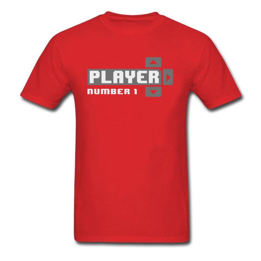 Player Number 1 T-Shirt Gamer Tshirt Men T Shirt Letter Print Tees ...