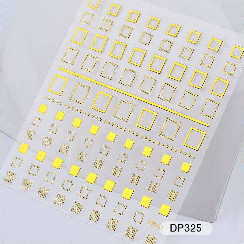 Buy 3D Metal Rivets Gold Hollow Nail Sticker Moon Stars Design Decal ...