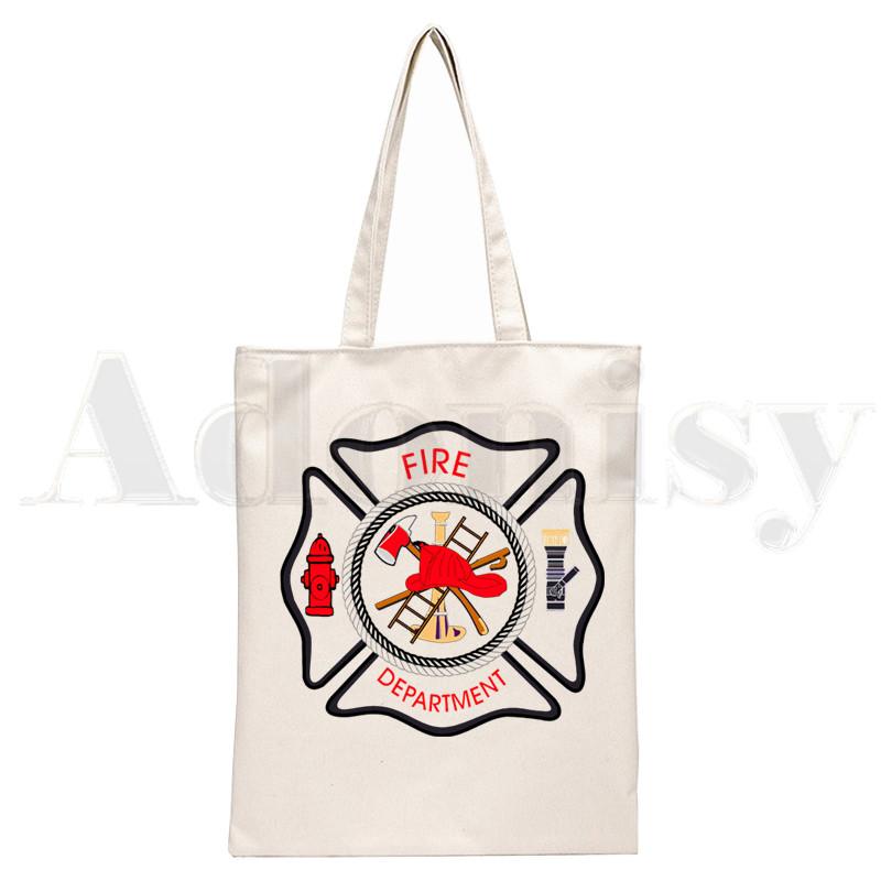 Kjøp Firefighter Canvas Tote Bag Eco Shopping Bag Large Capacity Rescue ...
