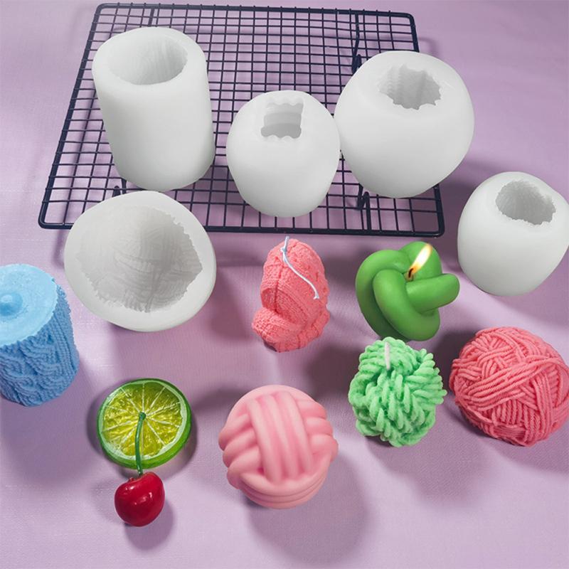 Buy Silicone Candle Mold 3D Yarn Ball Shaper Baking Mold For Chocolate ...