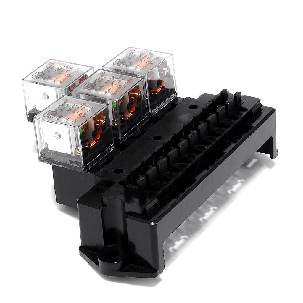 Buy 10 Way Car Fuse Box Block Relay Socket 5-Pin Holder W/Standard ...