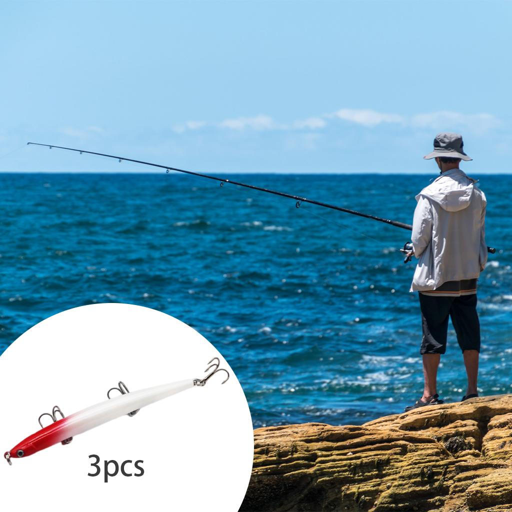 Luminous Fishing Lures Bait Crankbaits Baits Tackle with Hooks White ...