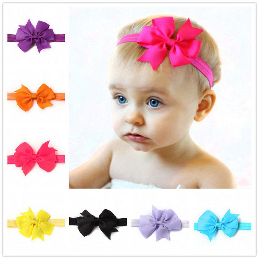 Hair Accessories Kids Elastic Headband Baby Bow Knot Hairband Baby Head ...