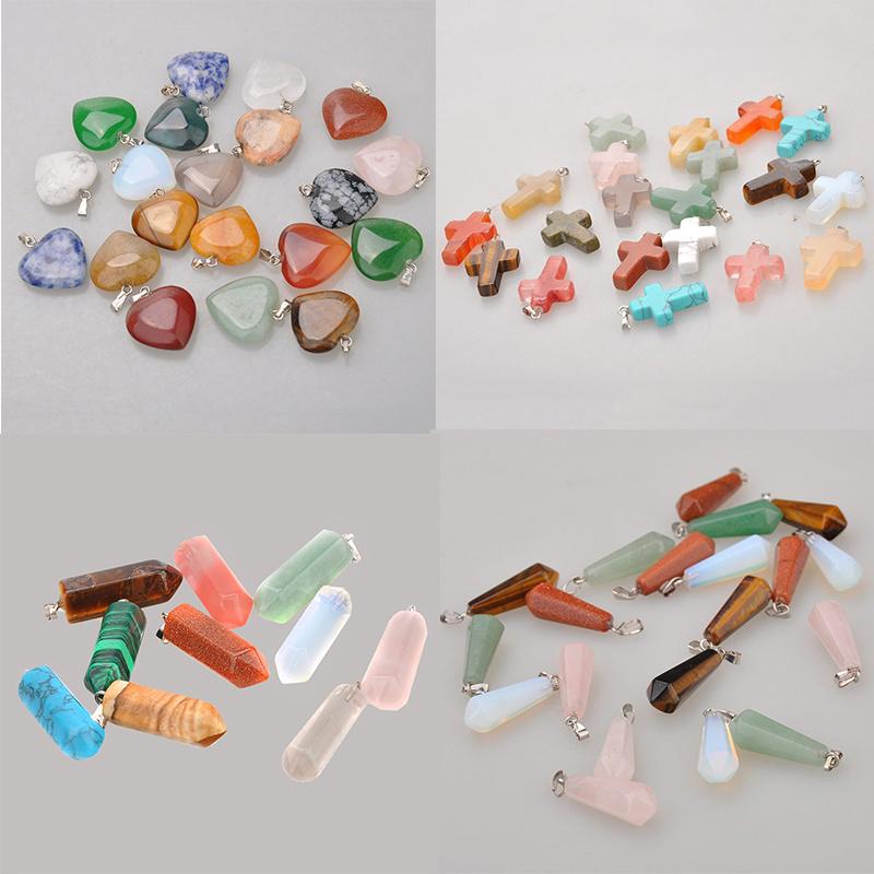 Buy 5 Pcs 25mm Rock Gemstone Lapis Necklace Pendants DIY Key Chain at ...
