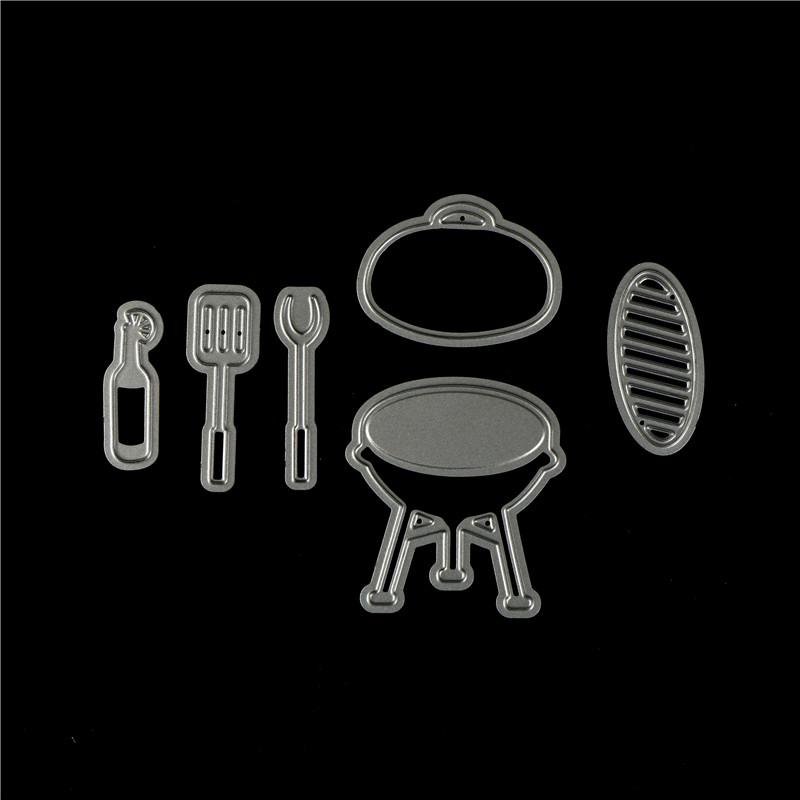 Buy Vivid 6Pcs Weekend BBQ Grill Cutting Dies DIY Po Album Embossing ...