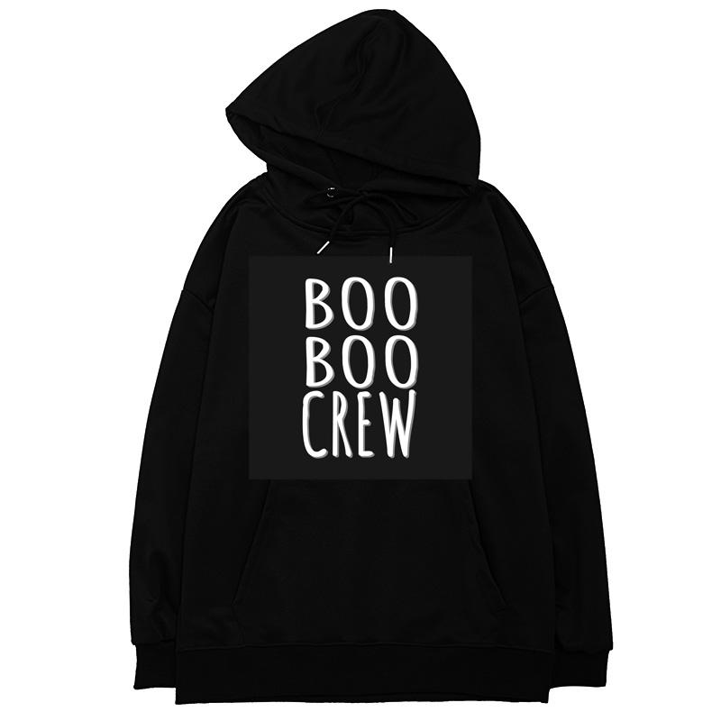 Buy Autumn Boo Boo Crew Print Unisex Hoodie Drawing Pocket Pullover ...
