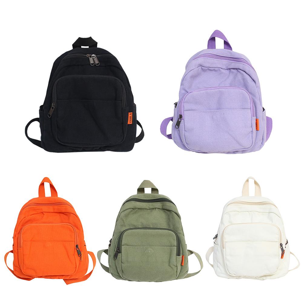 Cheap Fashion Women Solid Color Backpack Students Travel Canvas School ...