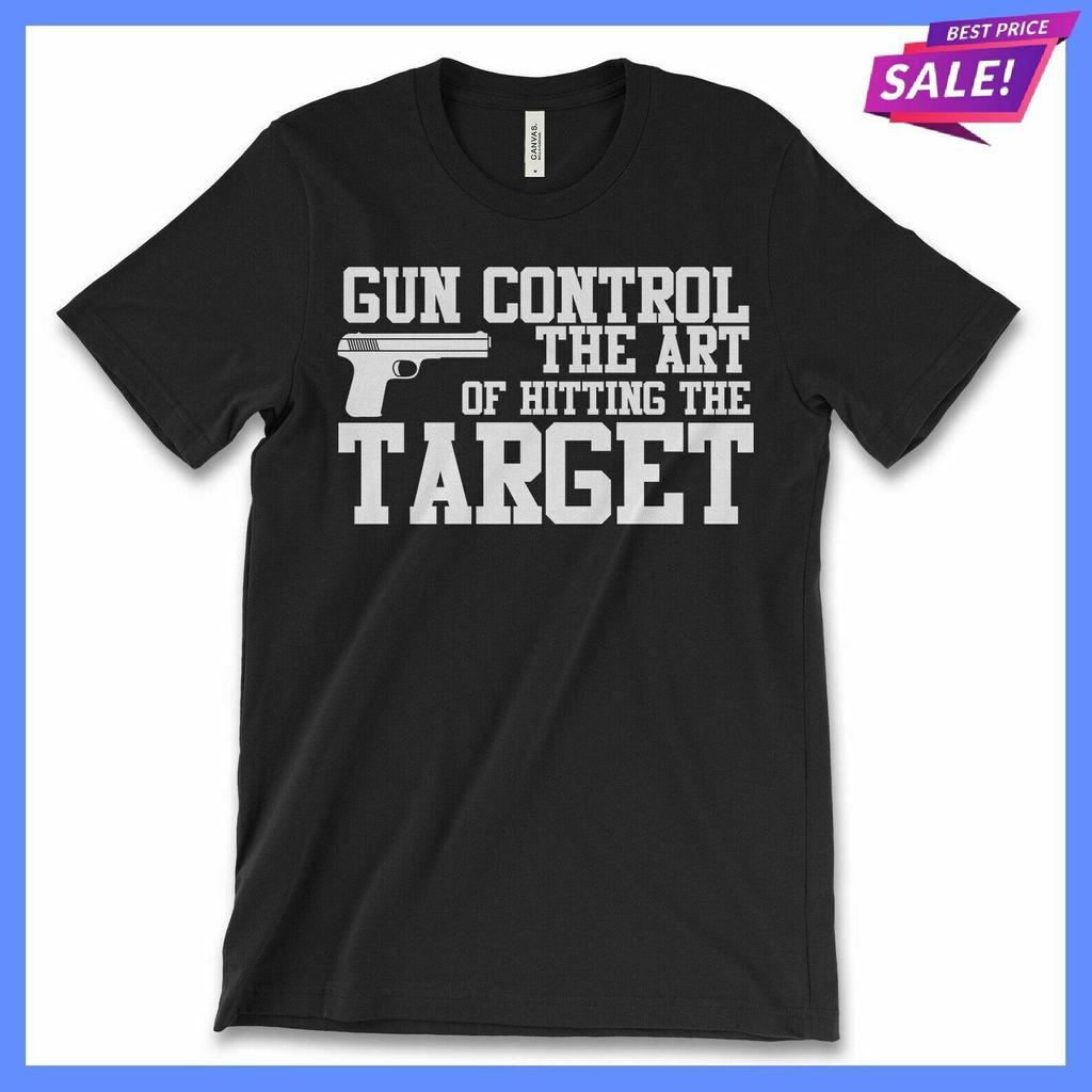 Buy Gun Control The Art Of Hitting The Target Funny T Shirt Men Hip Hop ...