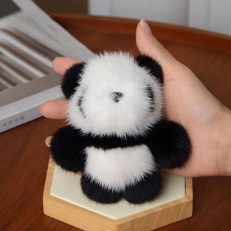 Купить Furry Panda Keychain Key Rings Holder Ornaments Decorations ...
